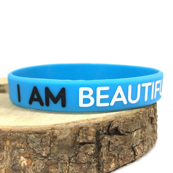 I am Beautiful Wristband - Positive Affirmation Silicone Band - Butler ...