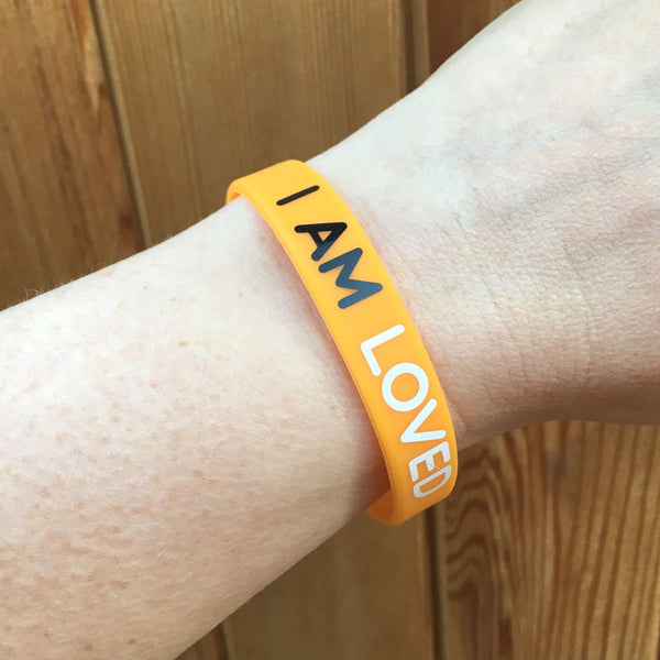Positive Affirmation Wristbands - Orange I Am Loved - Butler and Grace Ltd