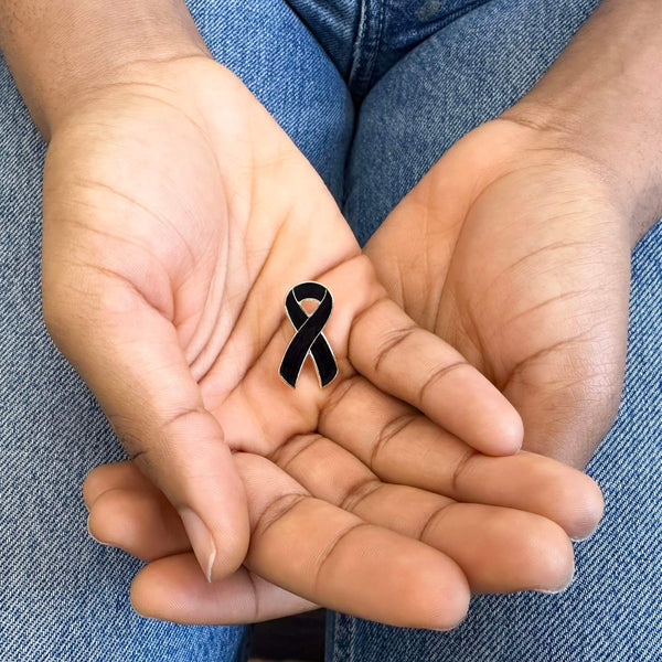 Awareness Pin For Melanoma - Black Ribbon Badge For Narcolepsy - Butler ...