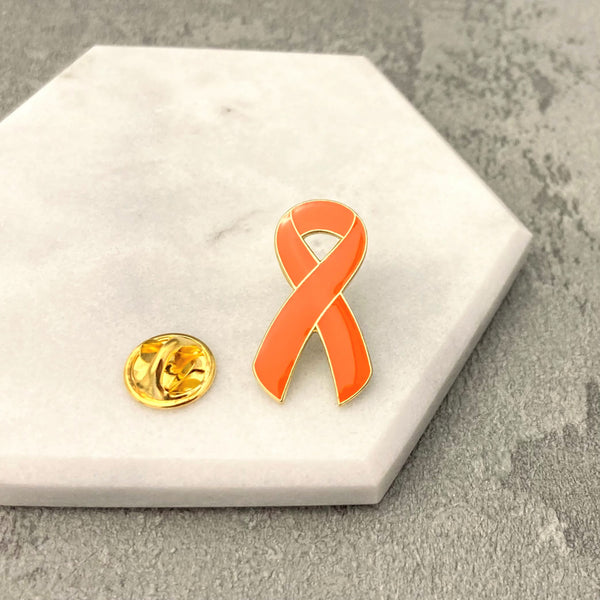 COPD Awareness Ribbon Pin - Orange Badge - Butler and Grace Ltd