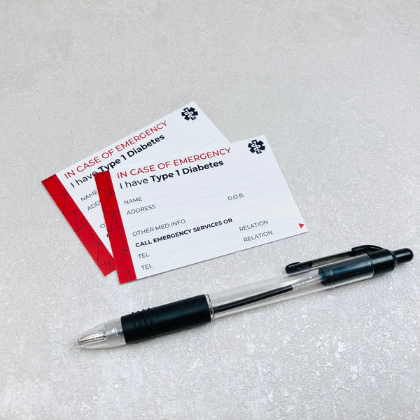 Type 1 Diabetes Wallet Card - 2 Pack - Butler and Grace Ltd