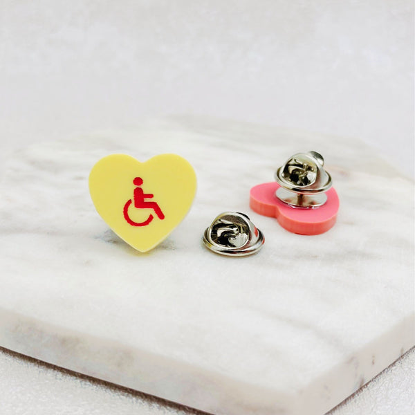 Disability Symbol Heart Pin - Butler and Grace Ltd