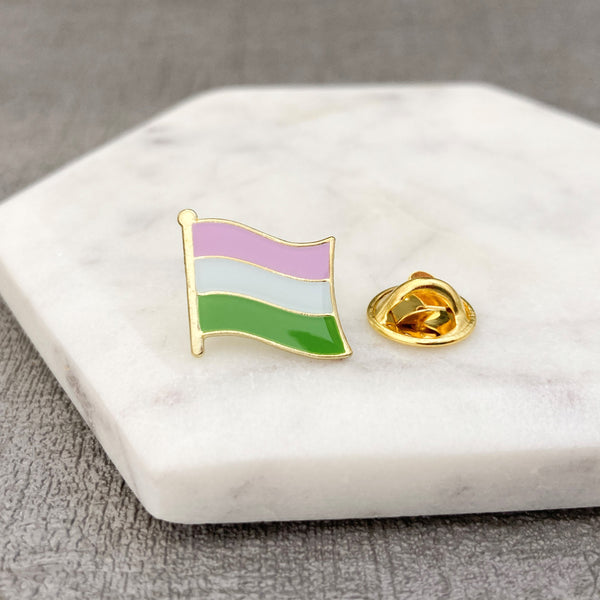 Genderqueer LGBT Pride Flag Pin - Butler and Grace Ltd