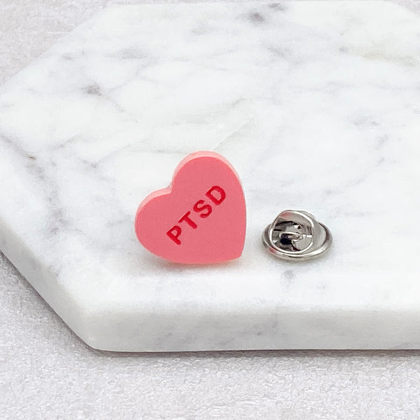 PTSD Candy Heart Pin - Butler and Grace Ltd