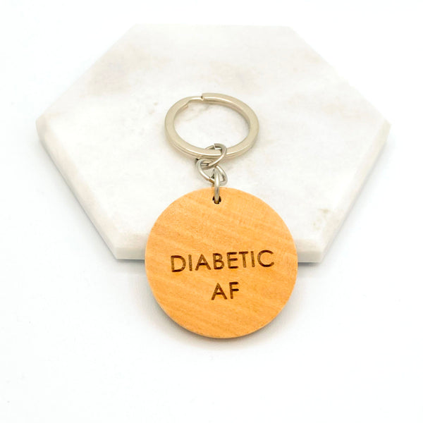 Diabetes Wooden Keychain - Diabetic AF - Butler and Grace Ltd